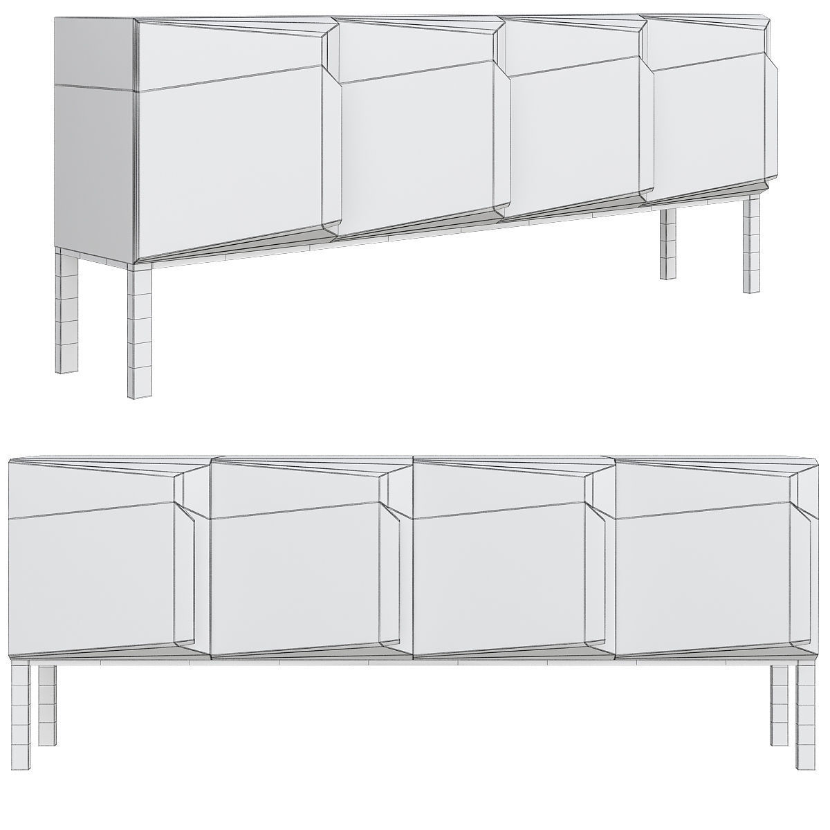 3D model Cheast of drawers low poly 3d model collection VR / AR / low ...