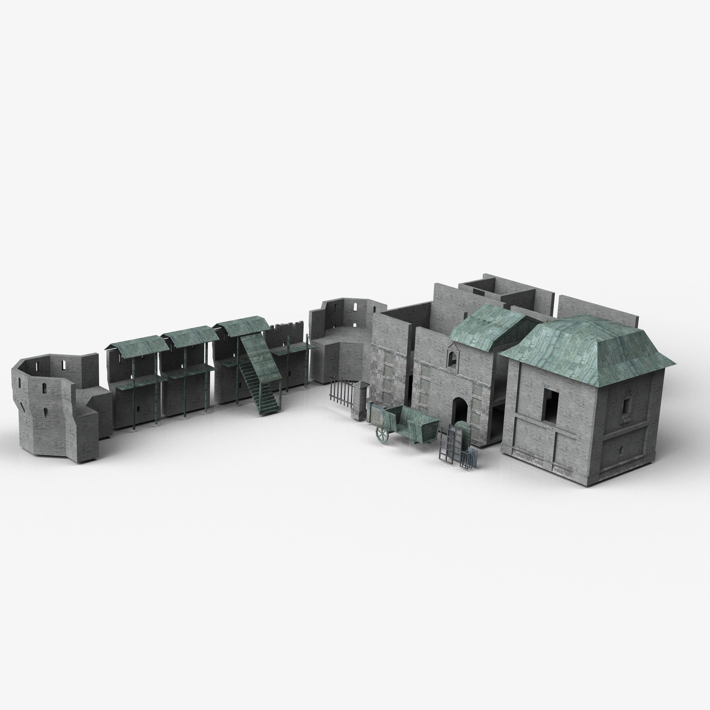 3D model Fort modular VR / AR / low-poly | CGTrader