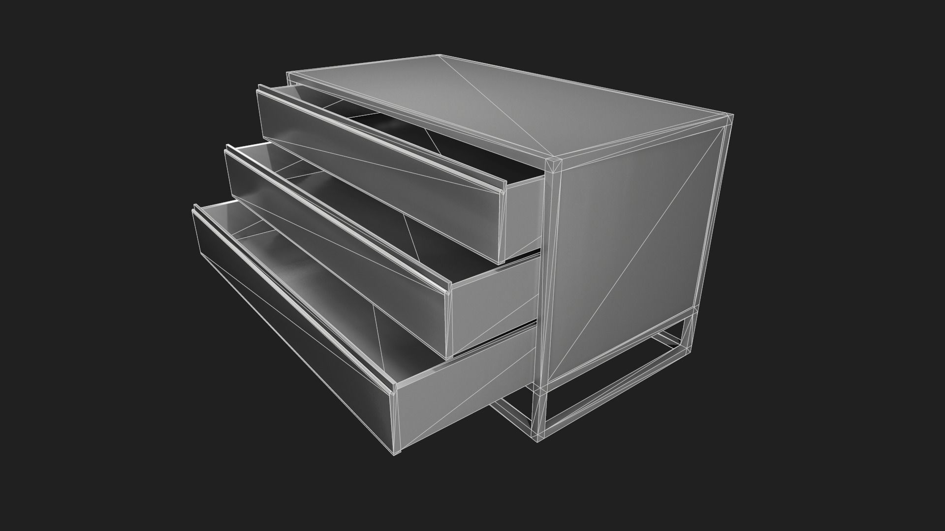 3D model Minimalistic and Modern Openable Chest of Drawers VR / AR ...