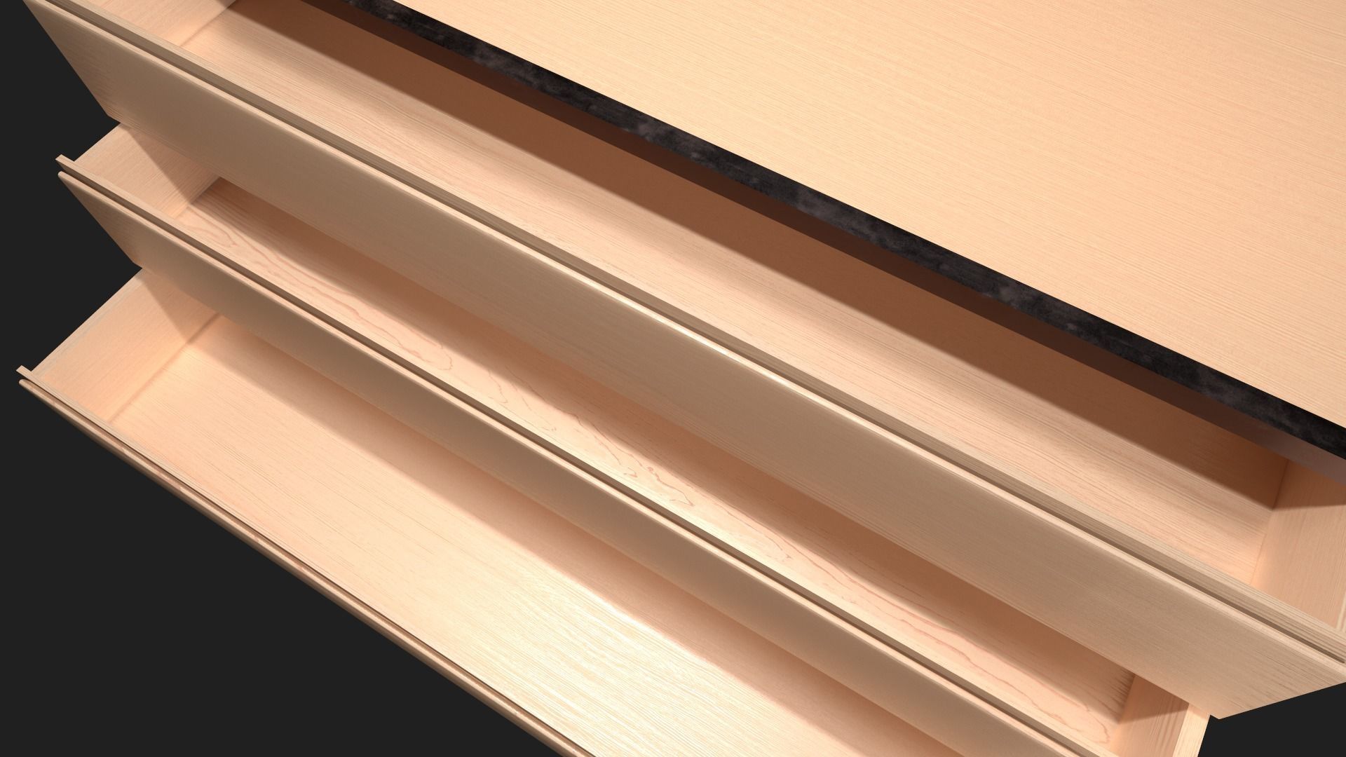 3D model Minimalistic and Modern Openable Chest of Drawers VR / AR ...