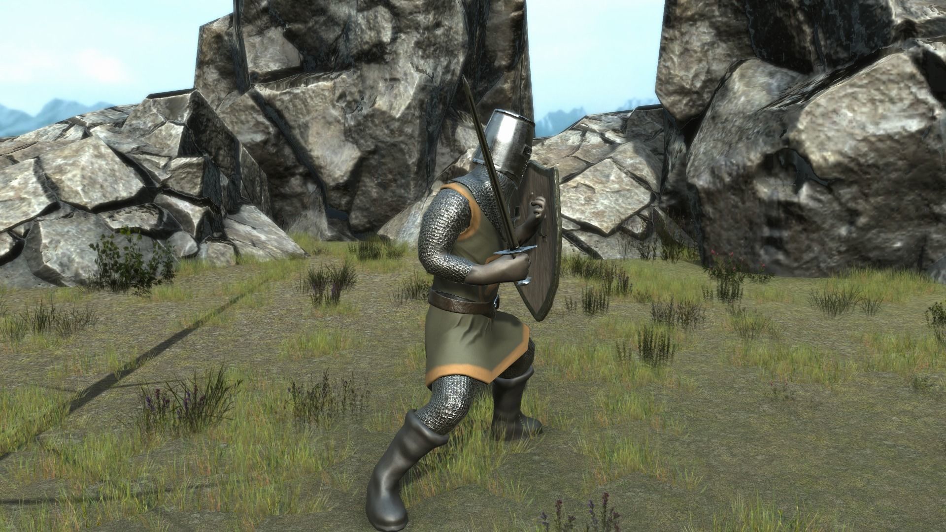 3D model Knight with a shield VR / AR / low-poly rigged animated | CGTrader