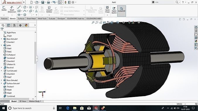 Simple DC motor rotor part 3D model | CGTrader
