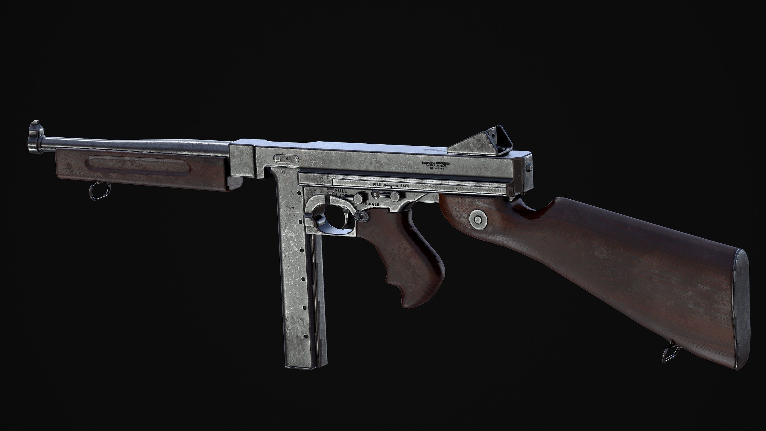 3D model M1A1 Thompson VR / AR / low-poly | CGTrader