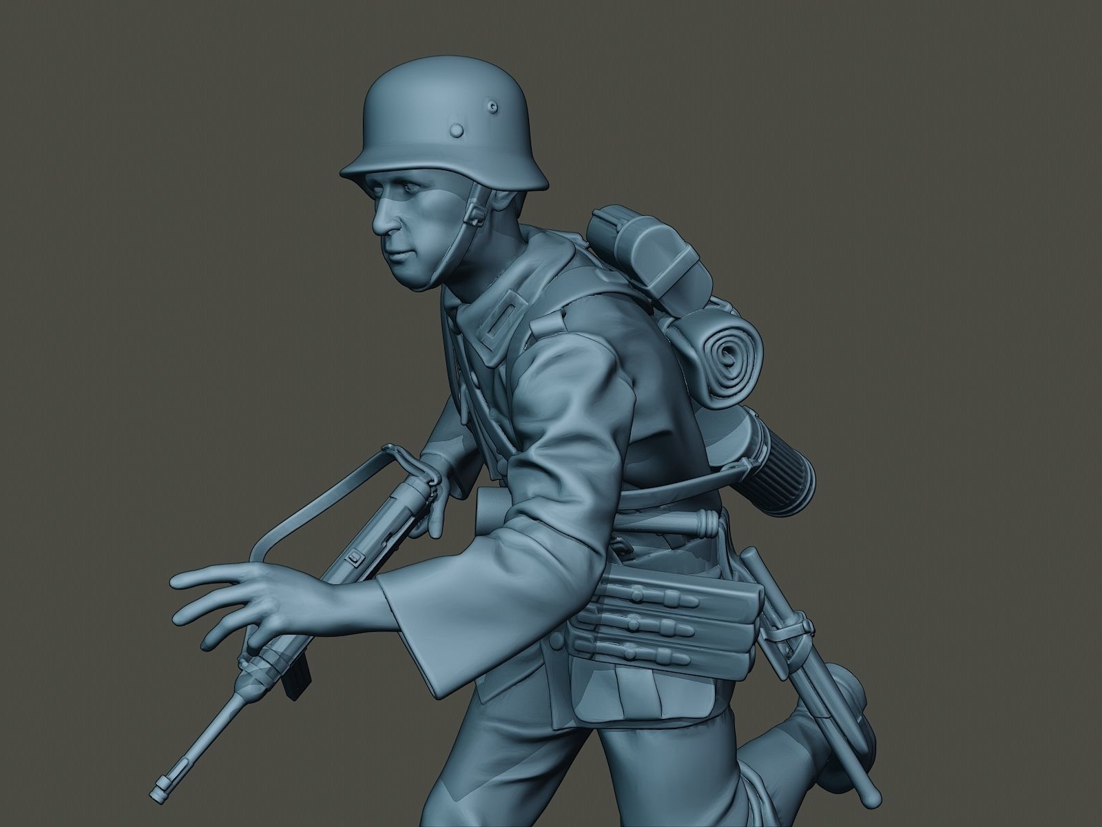German soldier ww2 running G2 3D model 3D printable | CGTrader