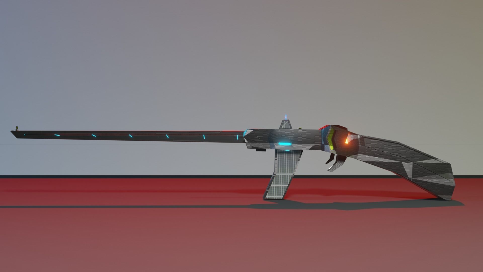 Tech Rifle free 3D model | CGTrader