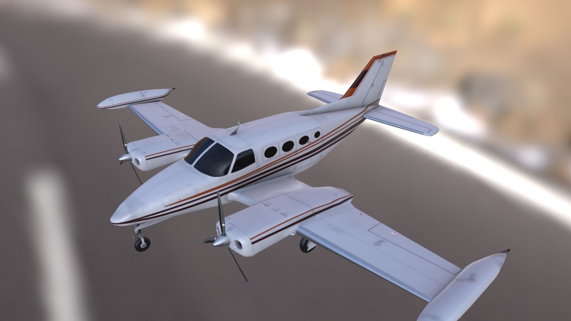 3D model Cessna C402 VR / AR / low-poly | CGTrader