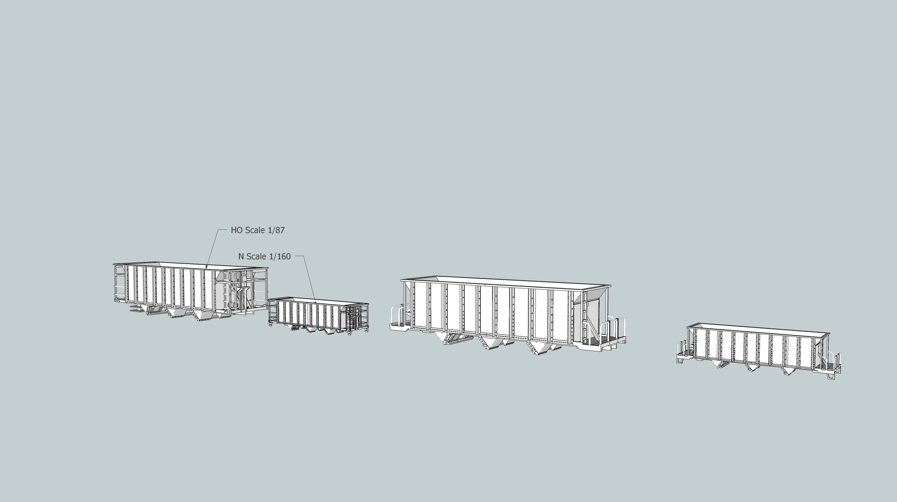 U15 and H7A Hopper HO and N ACL-SAL-SCL-CSX 3D model 3D printable ...