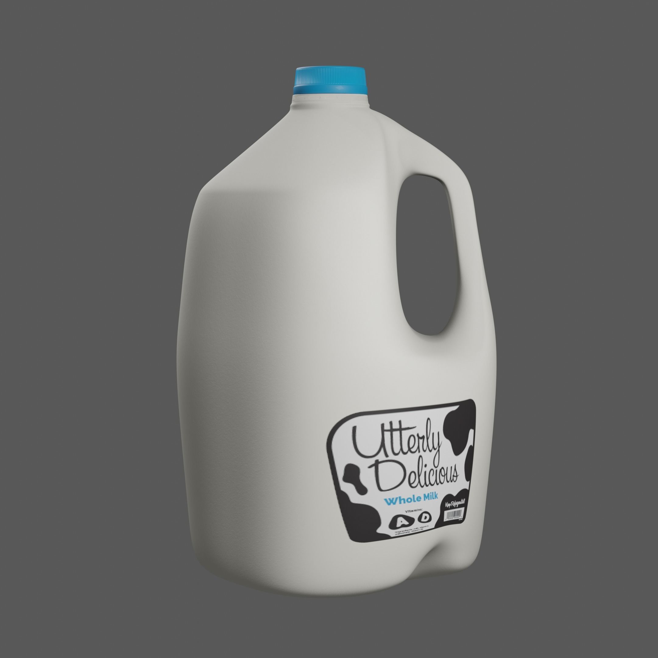 Milk Jug with Professionally Designed Label and Detailed Cap 3D model ...