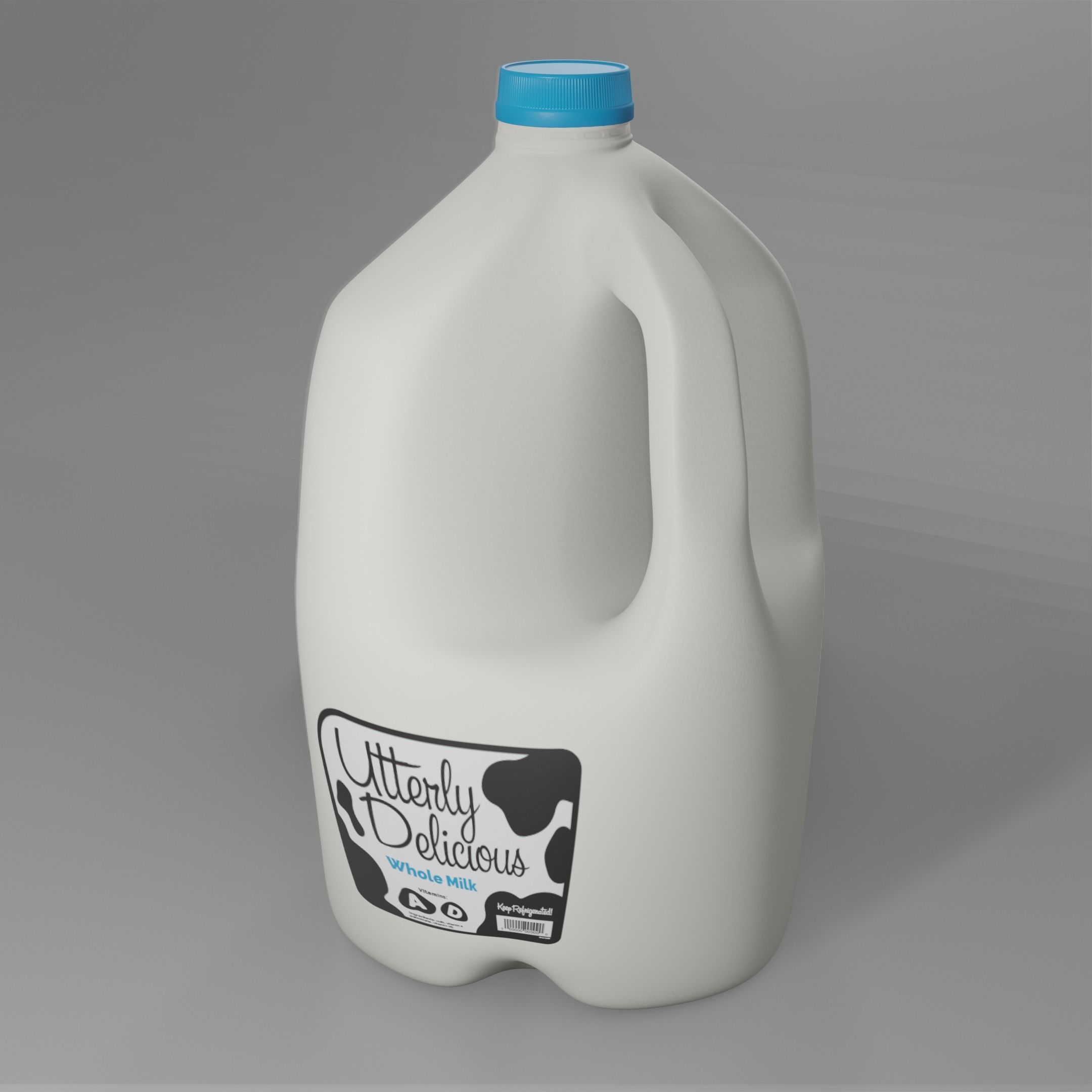 Milk Jug with Professionally Designed Label and Detailed Cap 3D model ...