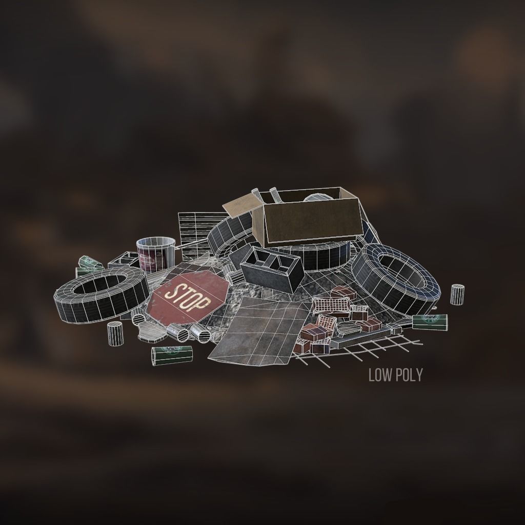 3D model Garbage Trash Prop VR / AR / low-poly | CGTrader