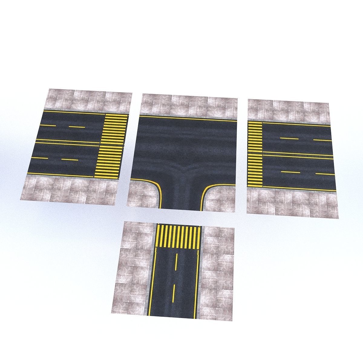 3D model Modular Road VR / AR / low-poly | CGTrader