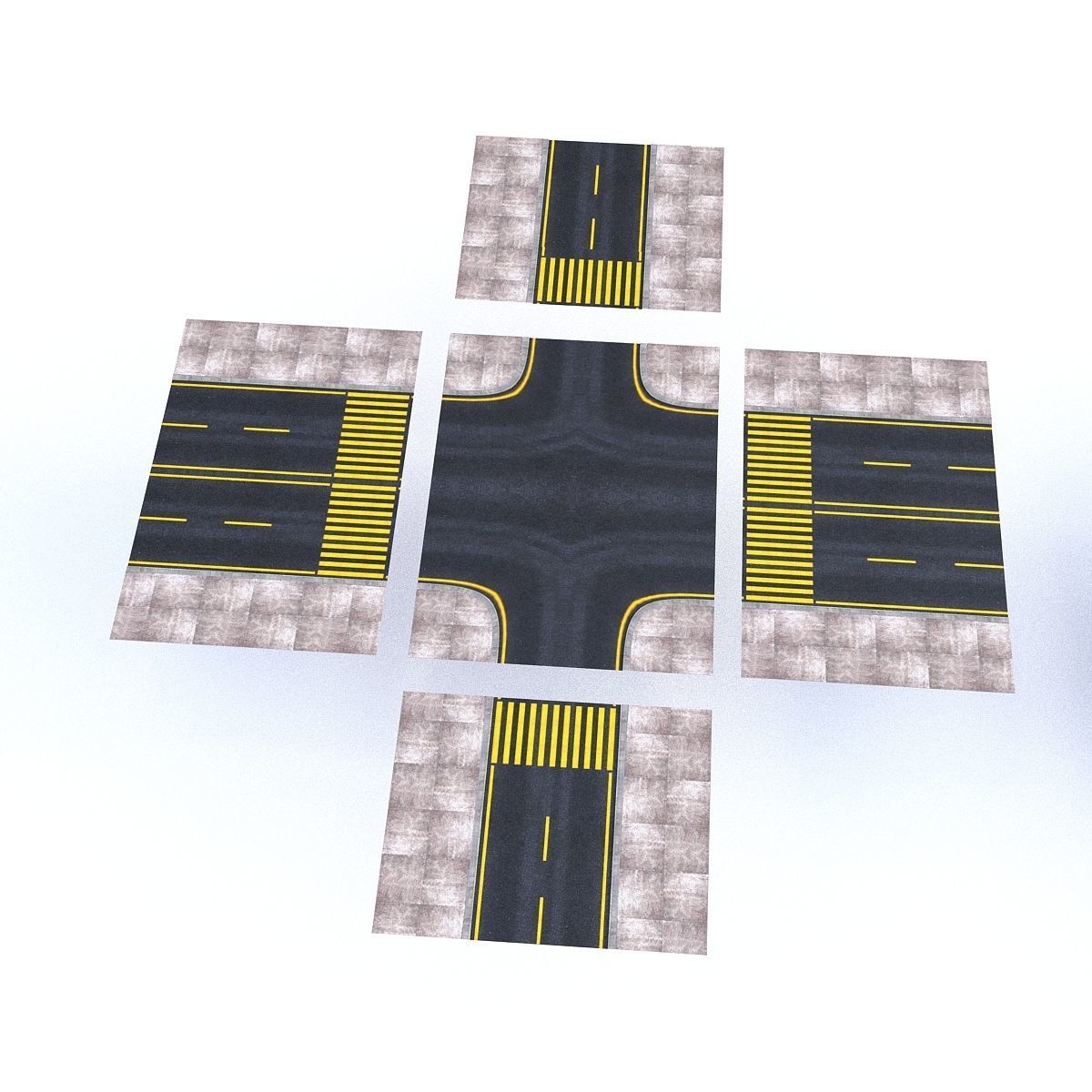 3D model Modular Road VR / AR / low-poly | CGTrader