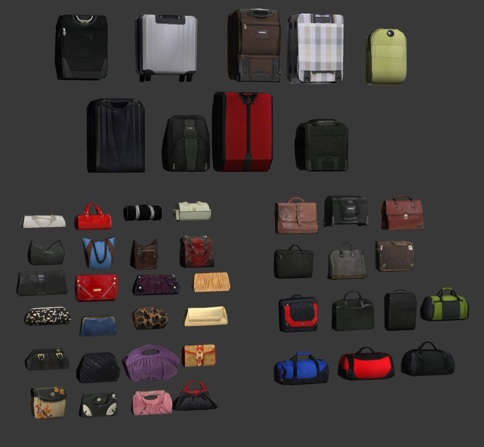3D model Low poly Bags and suitcases VR / AR / low-poly | CGTrader