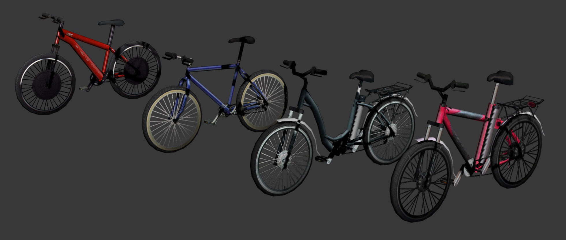 3D model Low Poly bicycle set VR / AR / low-poly | CGTrader
