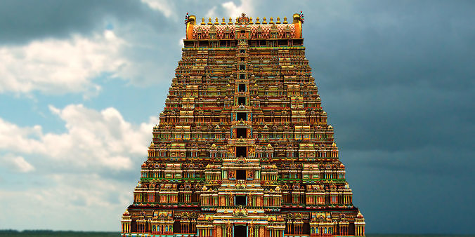 temple 3d model ornate hindu in middle of lake 3D model | CGTrader