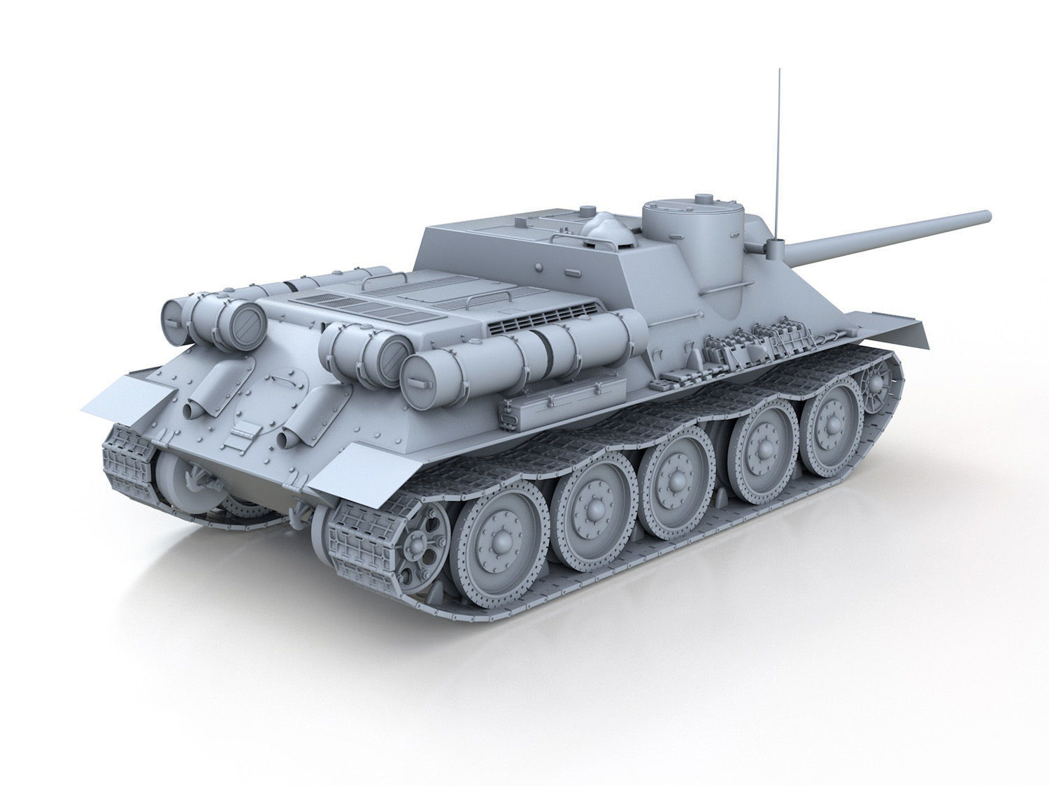 SU-100 - Soviet Tank Destroyer 3D model | CGTrader