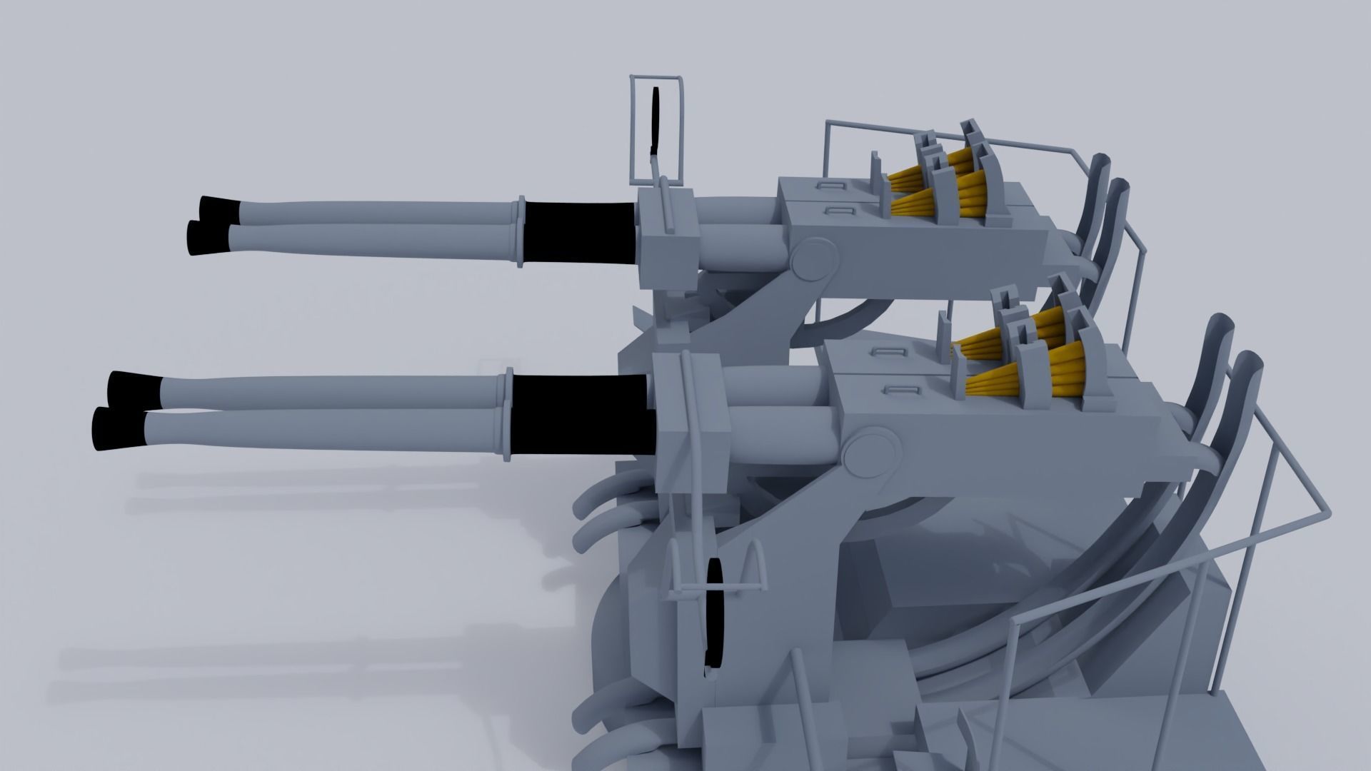 40mm Quad Anti-Aircraft Gun 3D model rigged | CGTrader