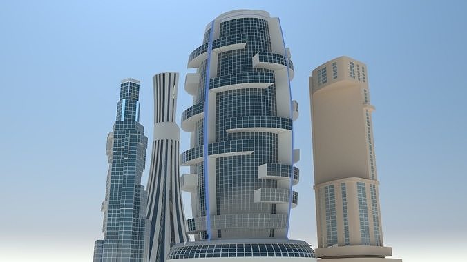 Skyscrapers futuristic skyscraper 3D model | CGTrader