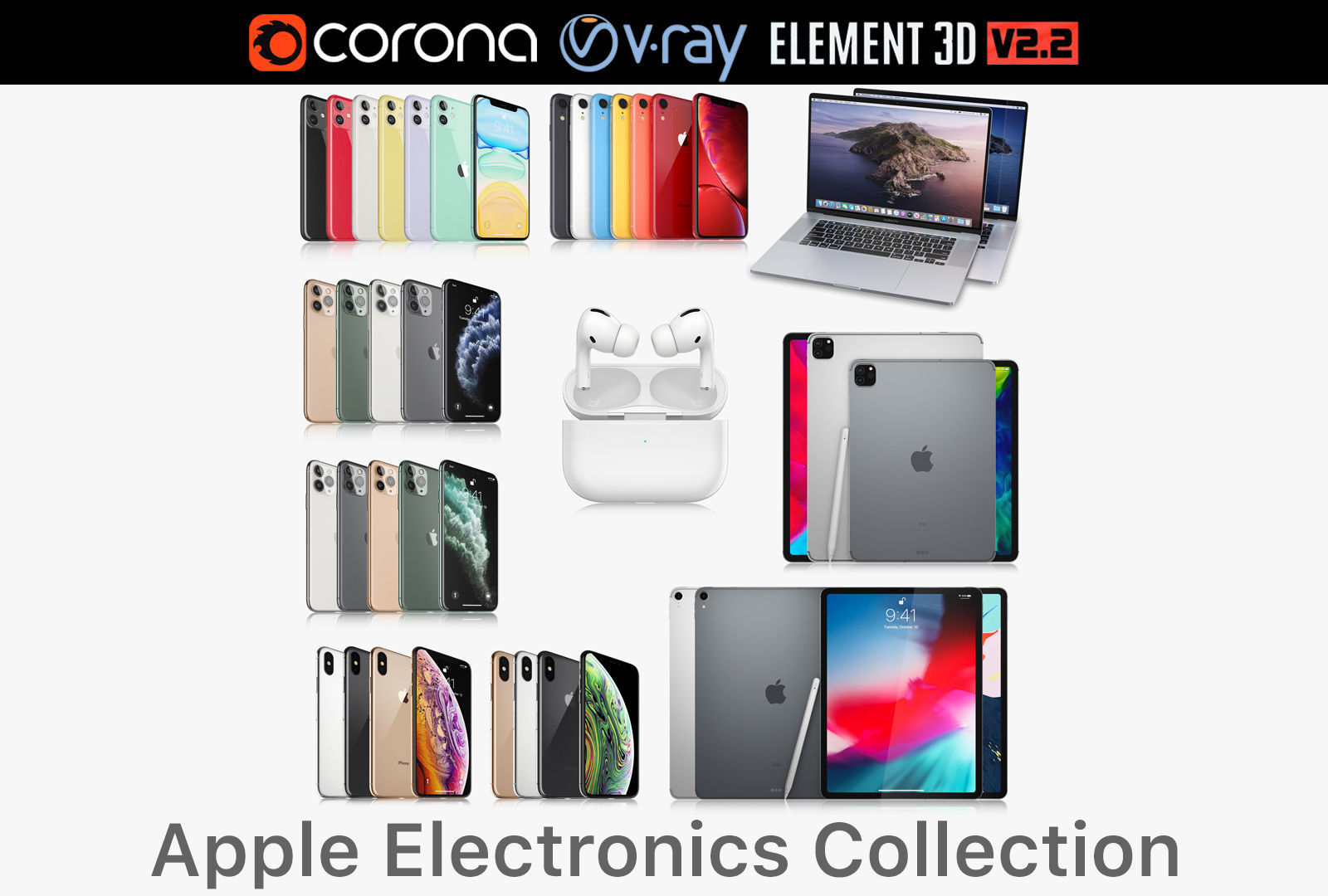 Apple Electronics Collection 3D model | CGTrader