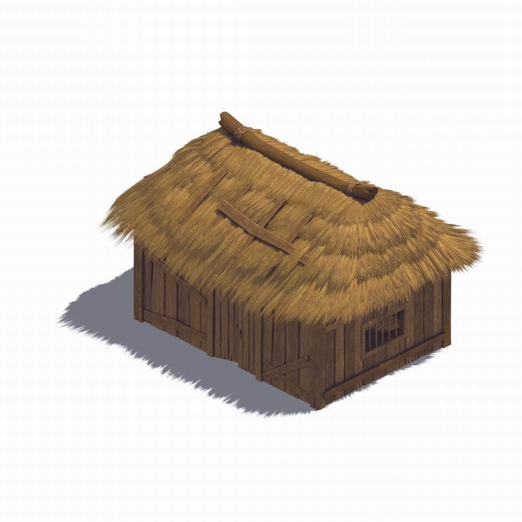 gAME Residential houses - straw house 65 3D model | CGTrader