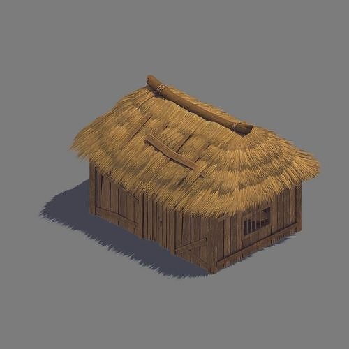 gAME Residential houses - straw house 65 3D model | CGTrader