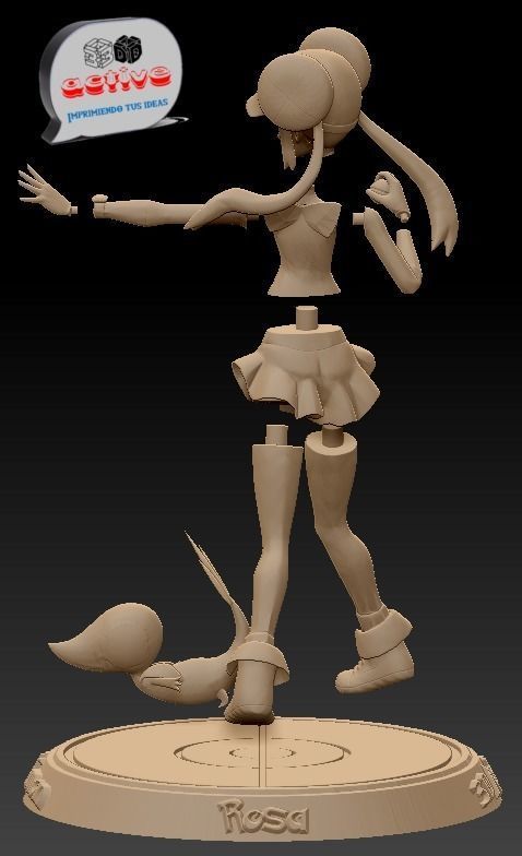 Pokemon - Rosa Trainer and Snivy 3D model 3D printable | CGTrader