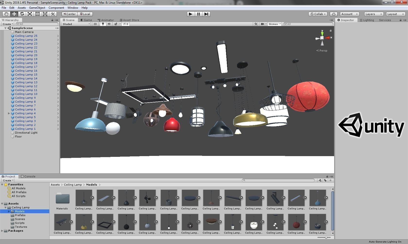 3D model Ceiling Lamps Lowpoly VR / AR / low-poly | CGTrader
