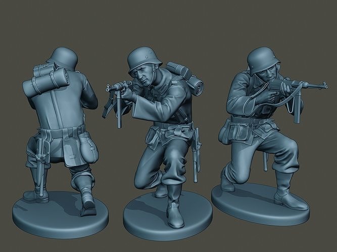German soldier ww2 Shoot crouched G2 3D model 3D printable | CGTrader