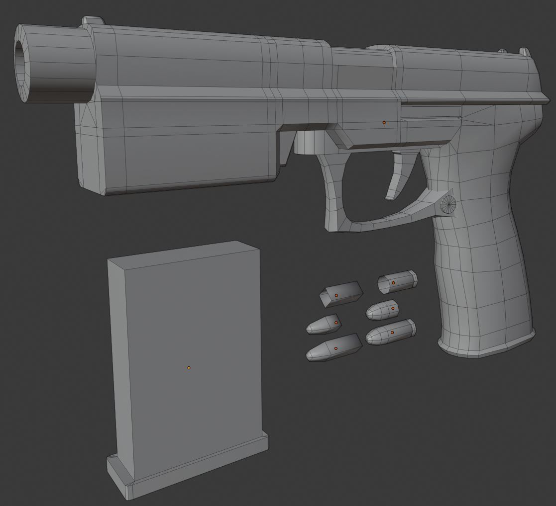 3D model Futuristic Handgun VR / AR / low-poly | CGTrader
