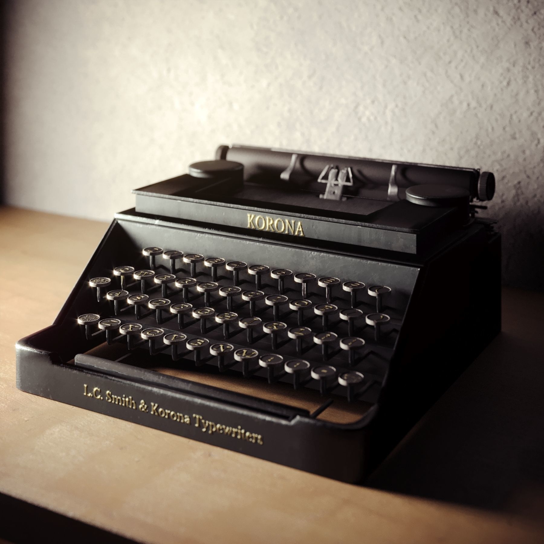 3D model typewriter VR / AR / low-poly | CGTrader