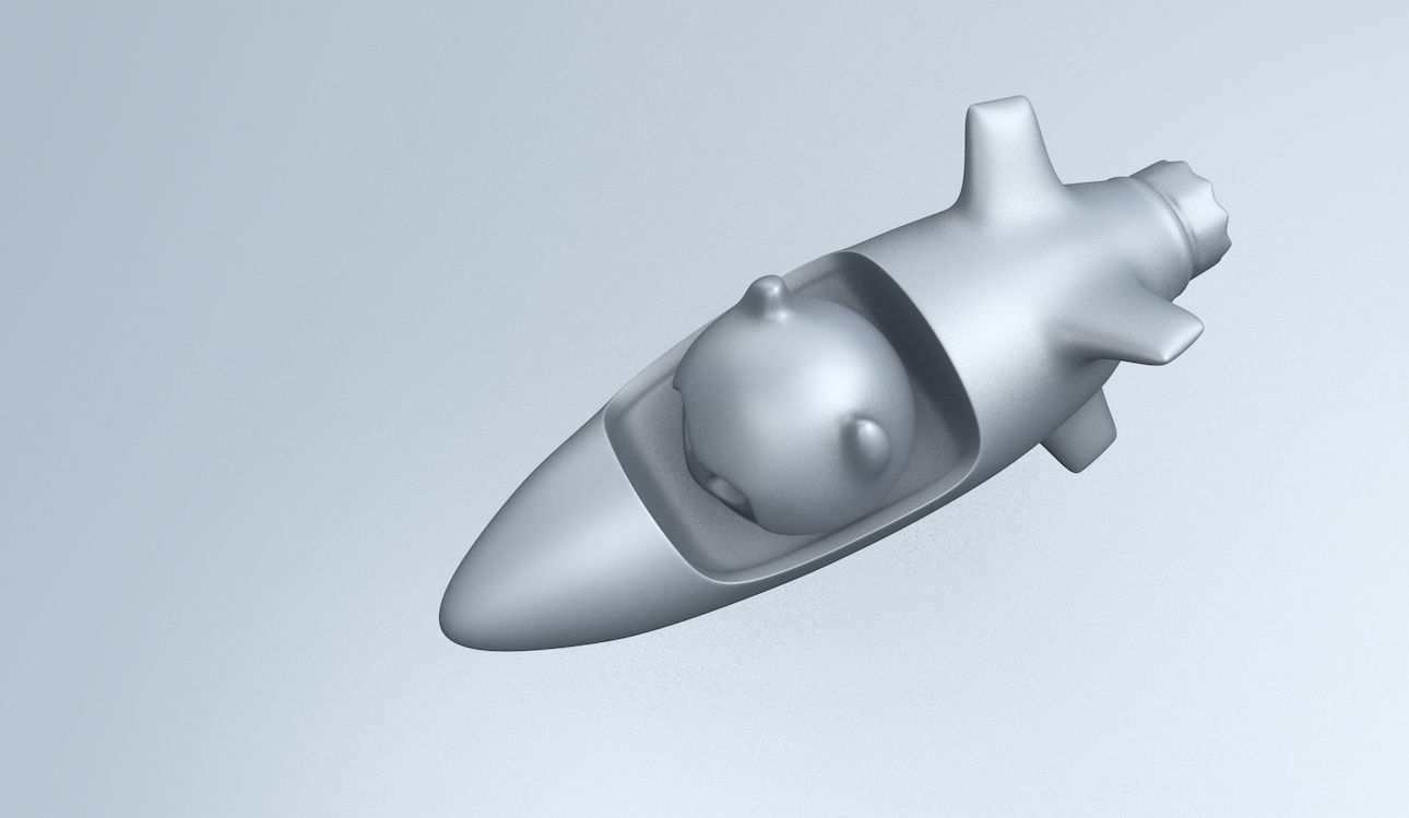 Rocket 1 Cartoon Keychain 3D model 3D printable | CGTrader