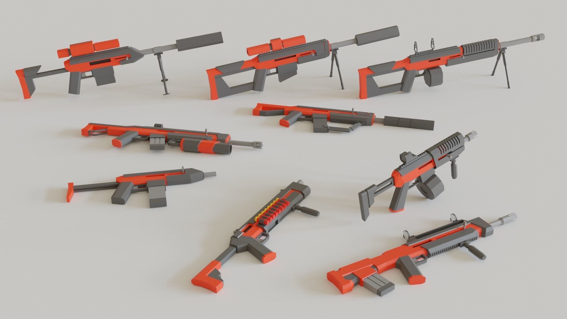 3D model Game ready Guns asset pack VR / AR / low-poly | CGTrader