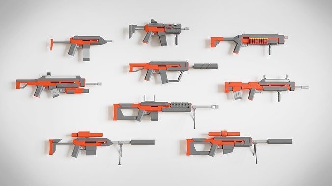 3D model Game ready Guns asset pack VR / AR / low-poly | CGTrader