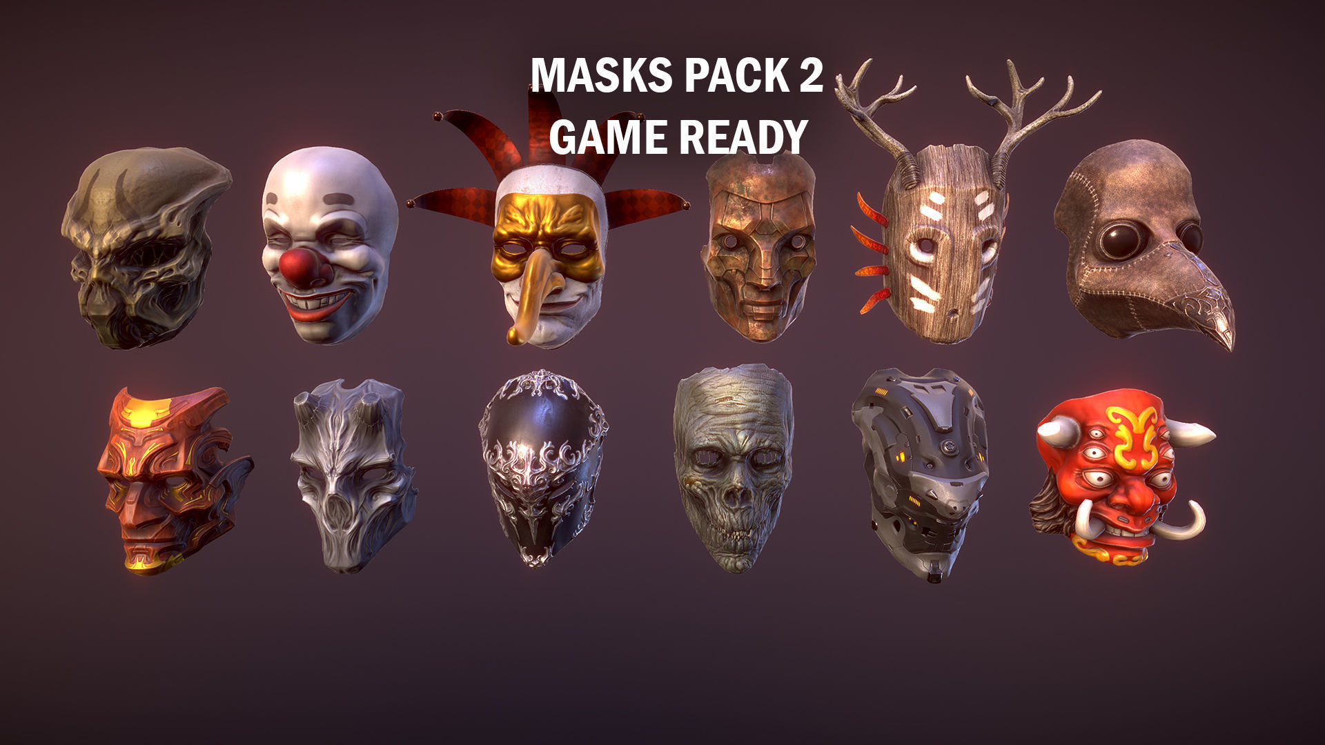 3D model Masks pack 2 VR / AR / low-poly | CGTrader