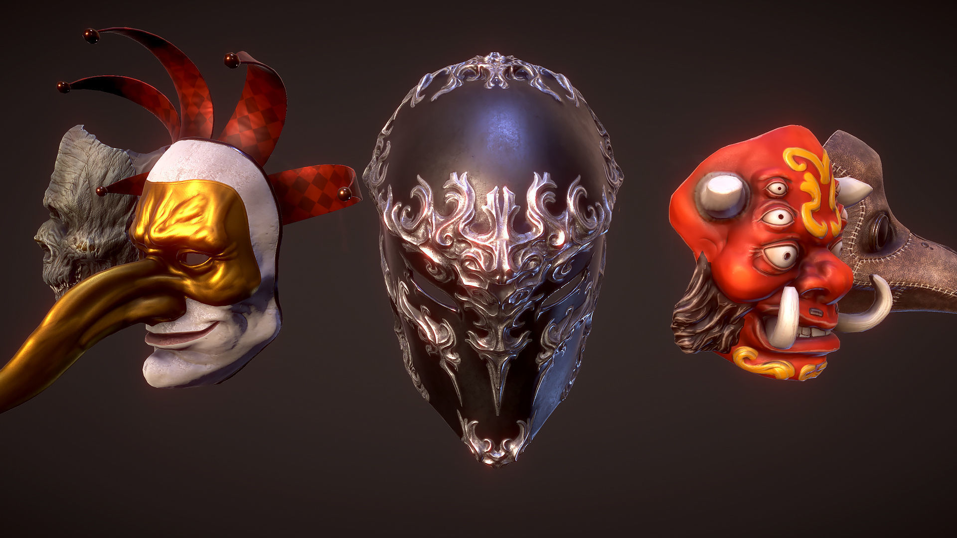 3D model Masks pack 2 VR / AR / low-poly | CGTrader