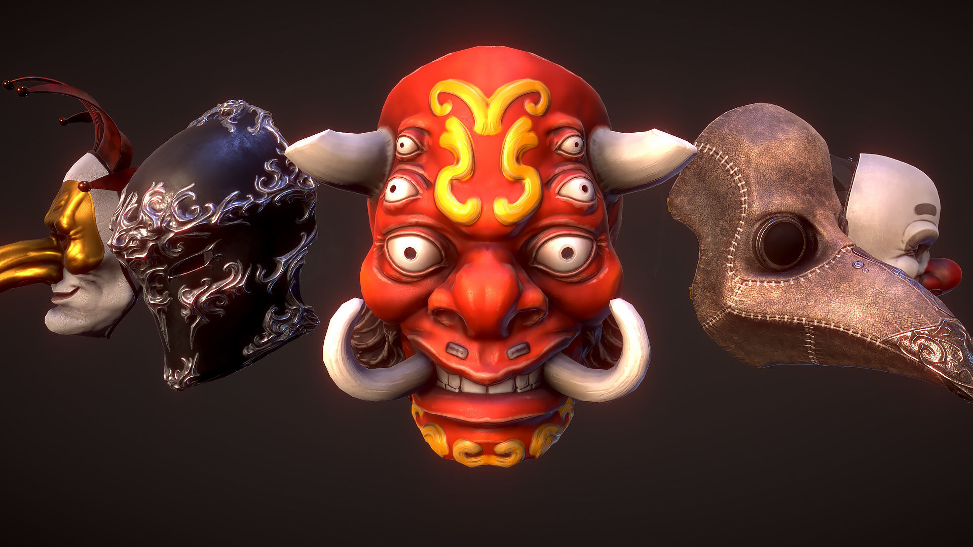 3D model Masks pack 2 VR / AR / low-poly | CGTrader