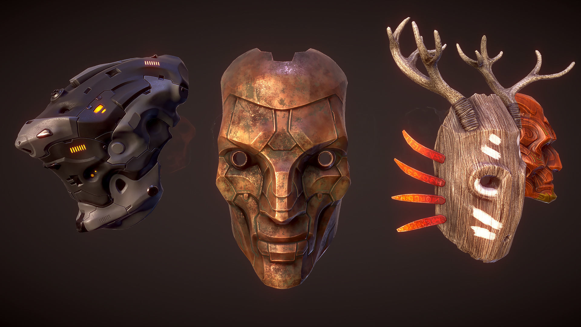 3D model Masks pack 2 VR / AR / low-poly | CGTrader