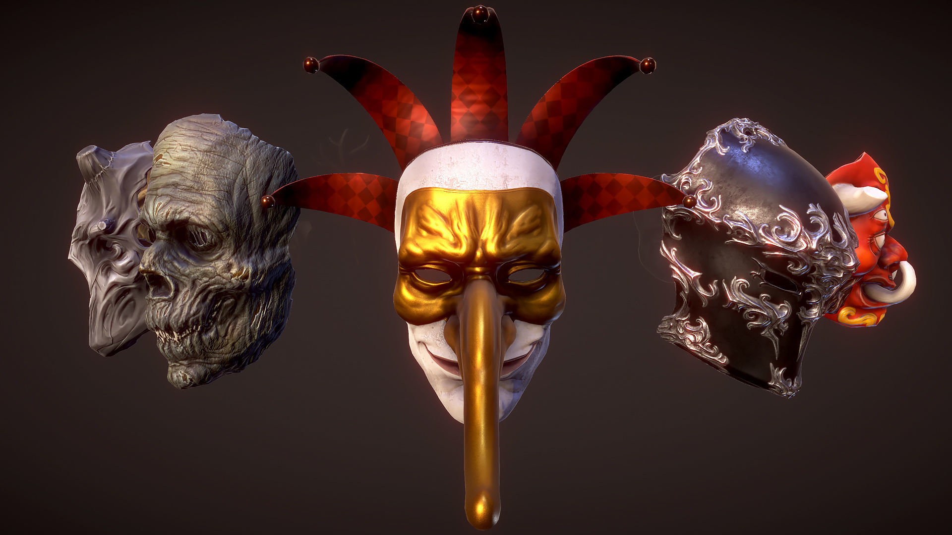 3D model Masks pack 2 VR / AR / low-poly | CGTrader