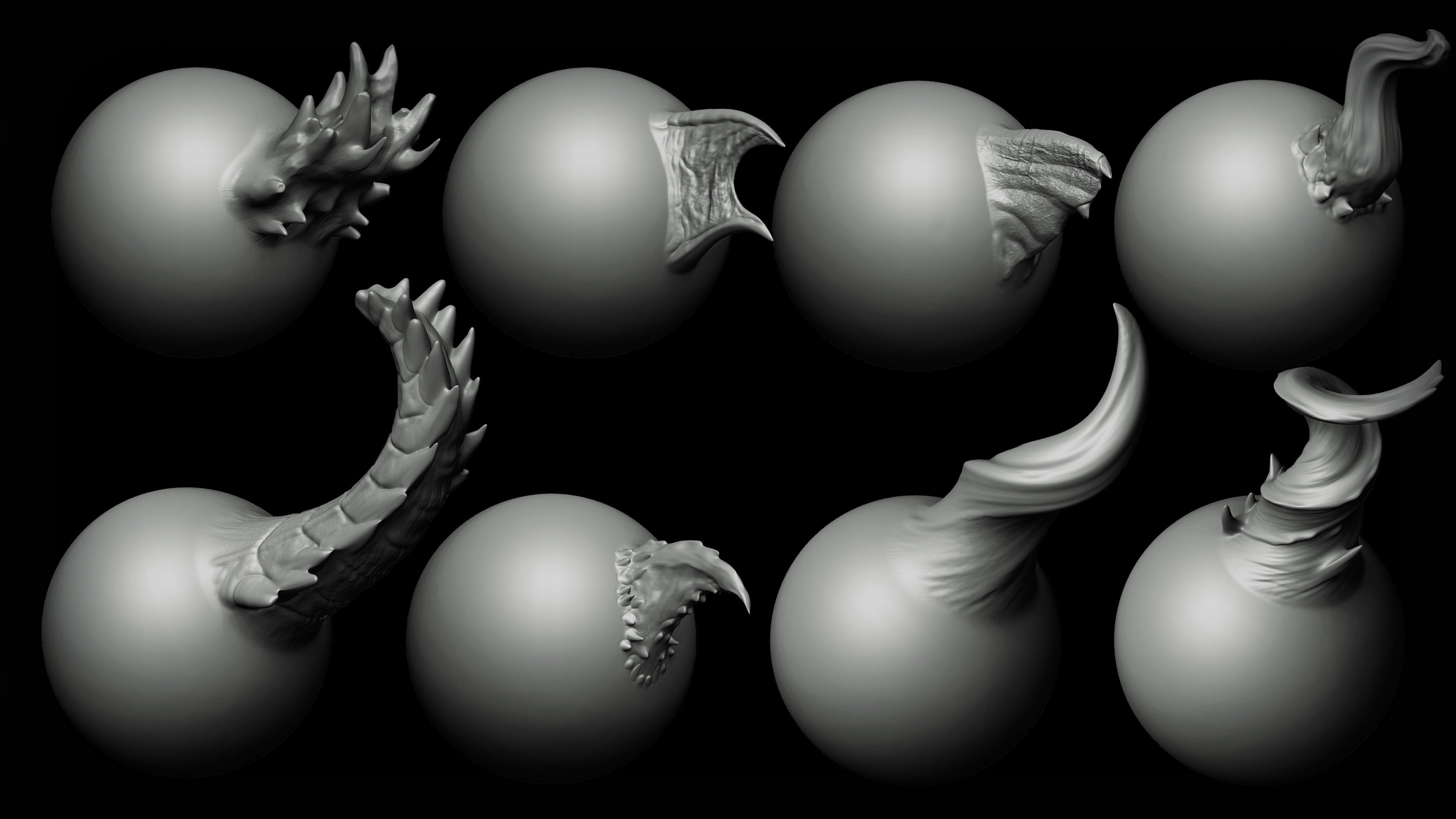Zbrush and Blender - 40 Dragon VDM Brush Part 2 3D model | CGTrader
