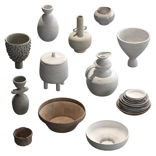 Pottery Set V1 - 12 models 3D model | CGTrader