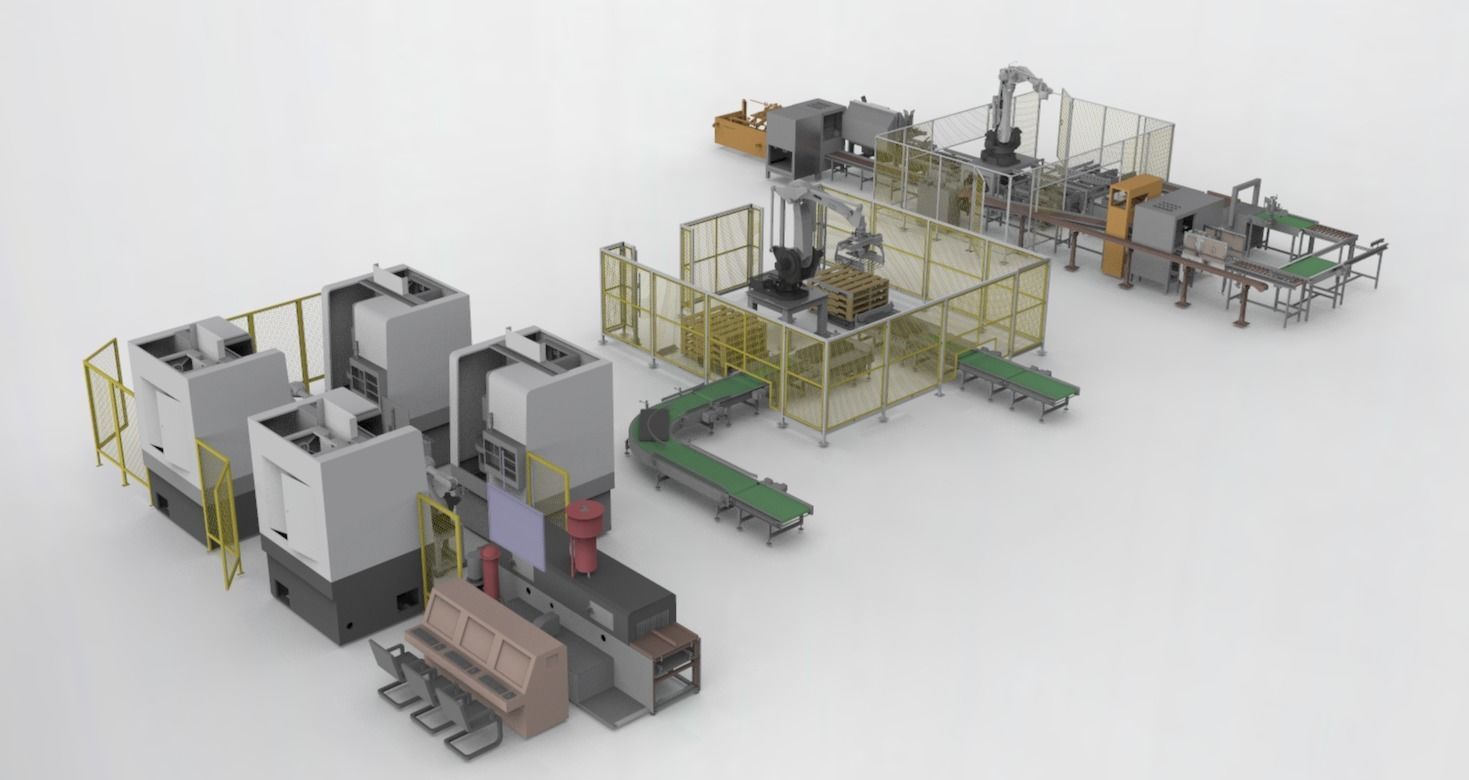 Large manipulator layout equipment line 3D model | CGTrader