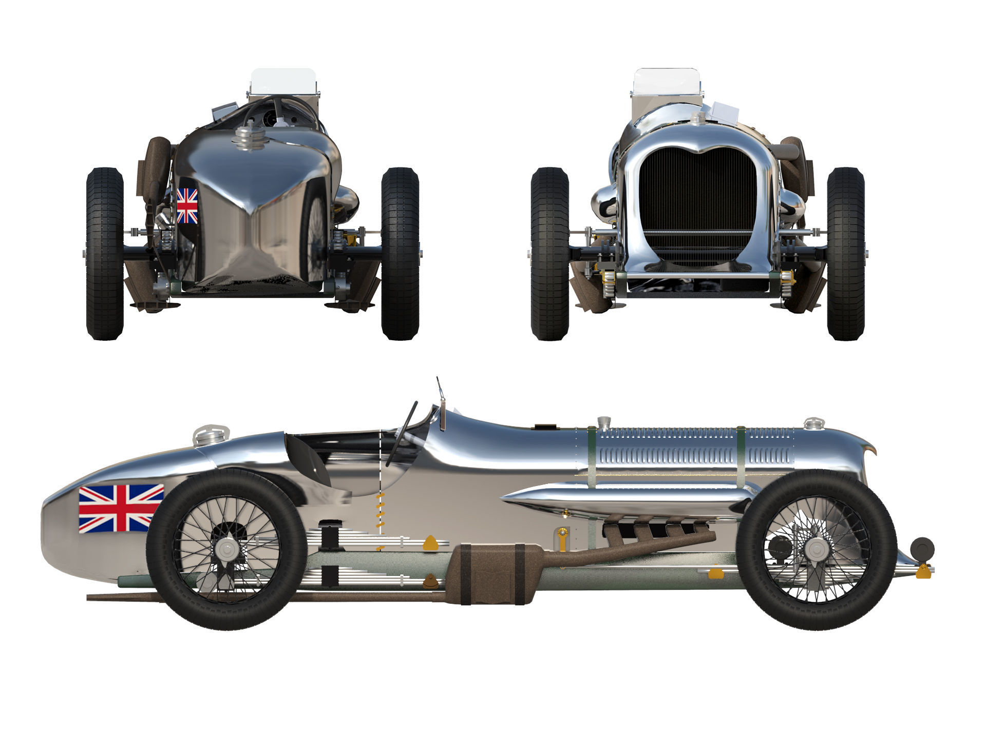 Napier-Railton Race Car 3D model | CGTrader