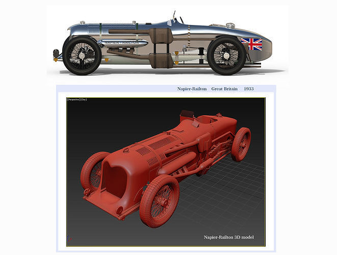 Napier-Railton Race Car 3D model | CGTrader