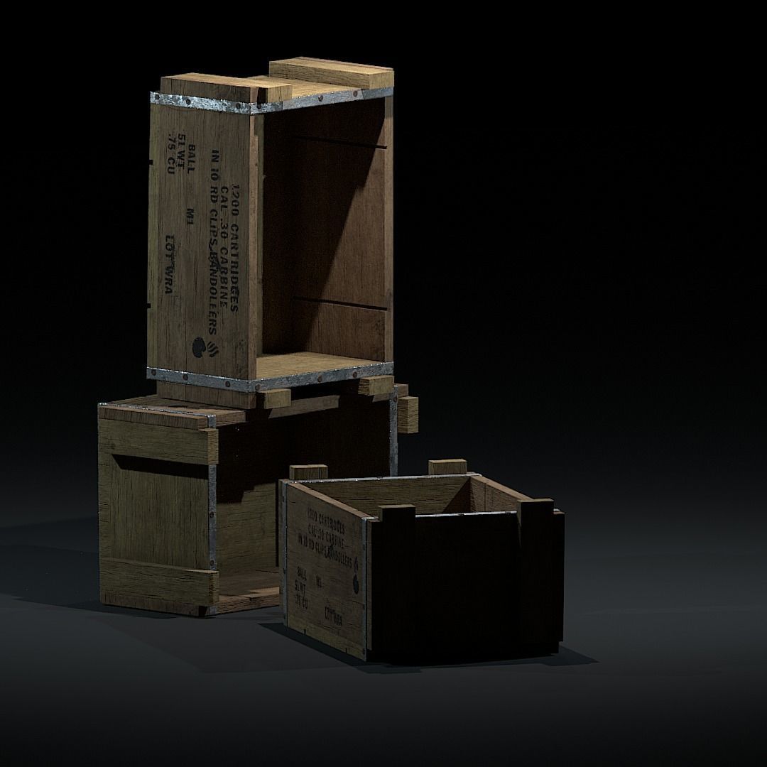 3D model WW2-Crate two wooden boxes VR / AR / low-poly | CGTrader