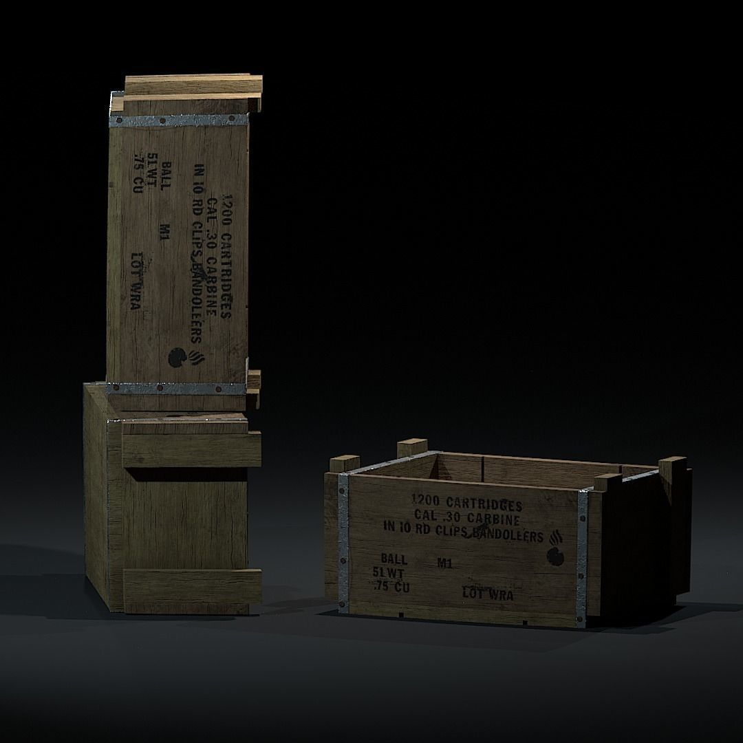 3D model WW2-Crate two wooden boxes VR / AR / low-poly | CGTrader