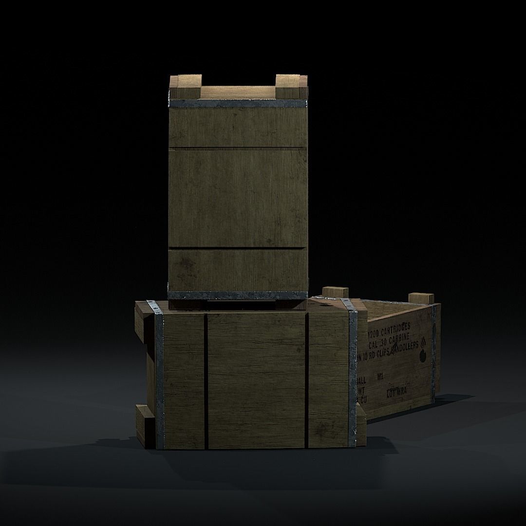 3D model WW2-Crate two wooden boxes VR / AR / low-poly | CGTrader