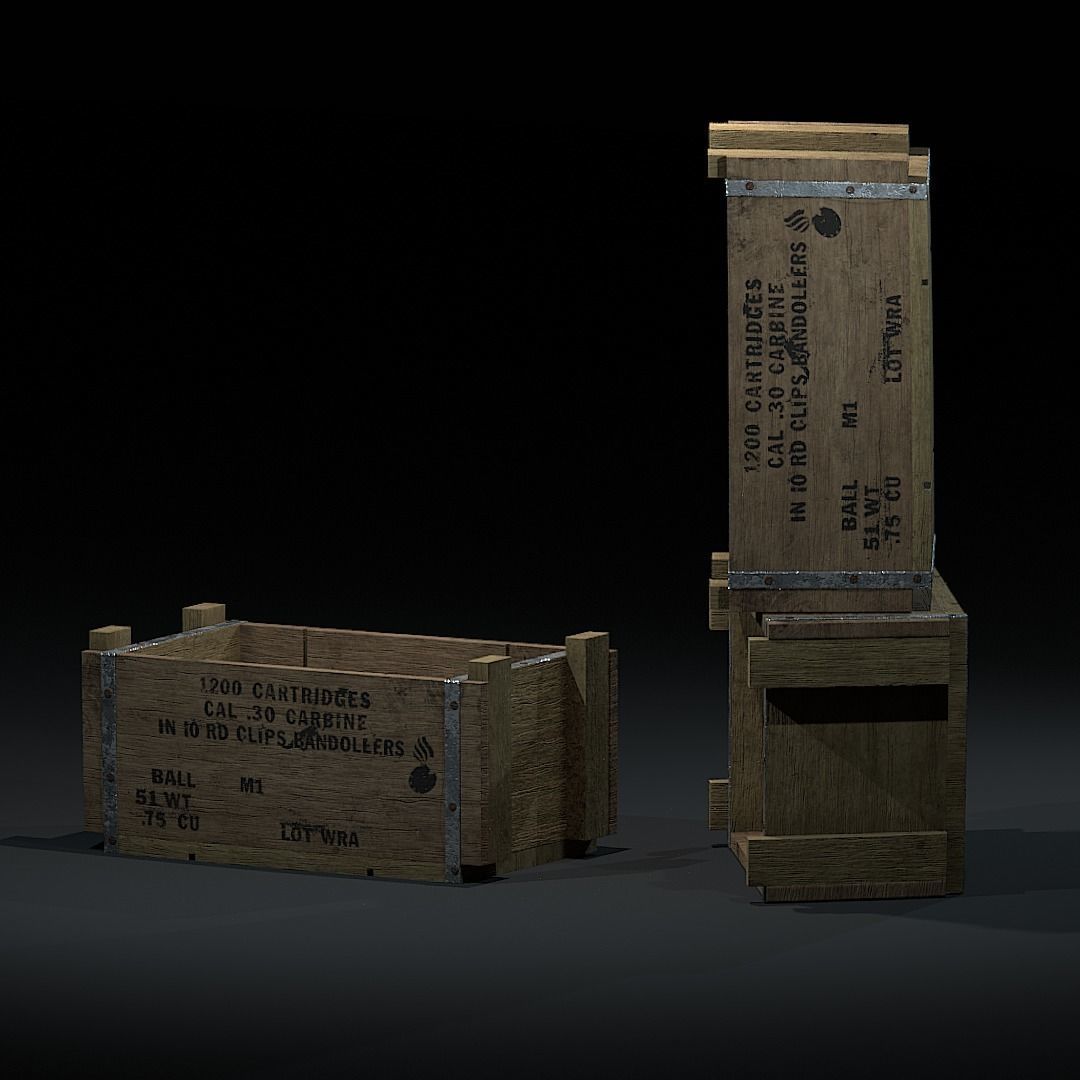3D model WW2-Crate two wooden boxes VR / AR / low-poly | CGTrader