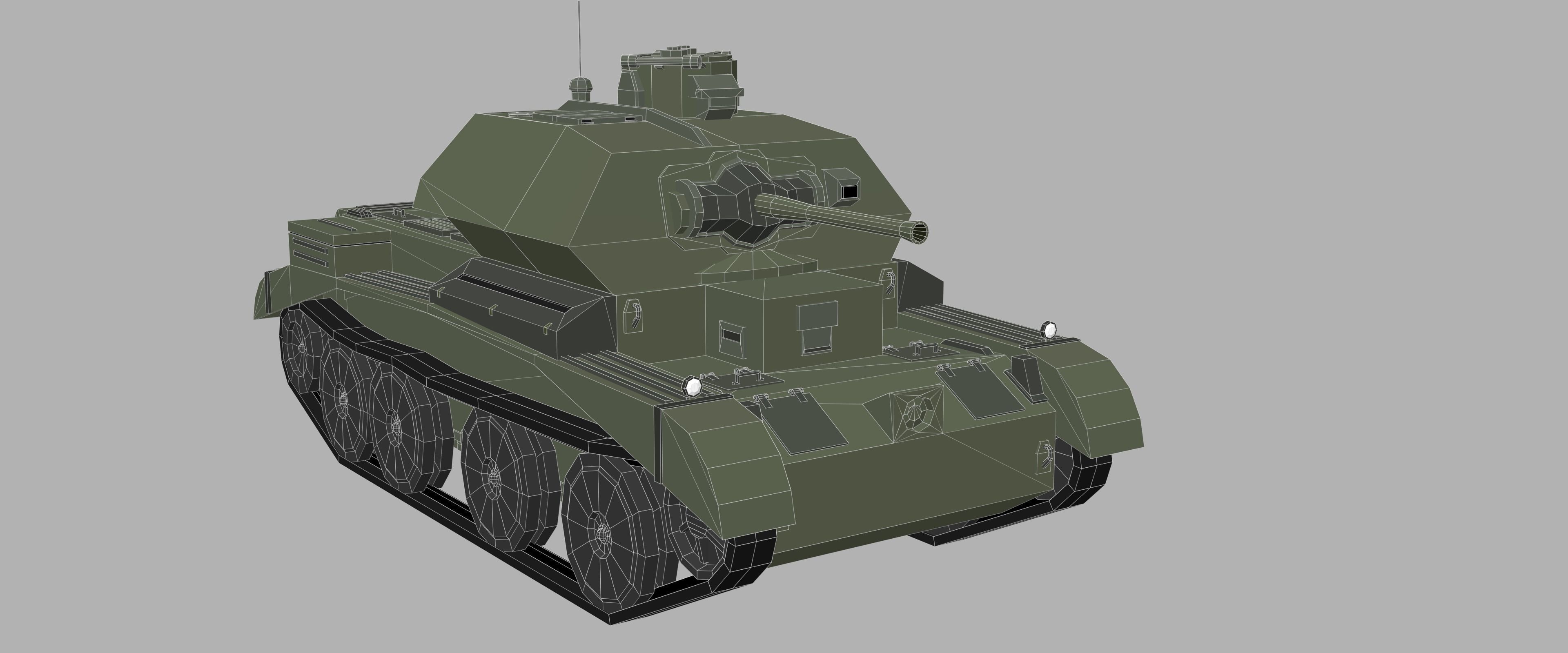 3D model A13 Cruiser Mk II Tank LowPoly Isometric VR / AR / low-poly ...