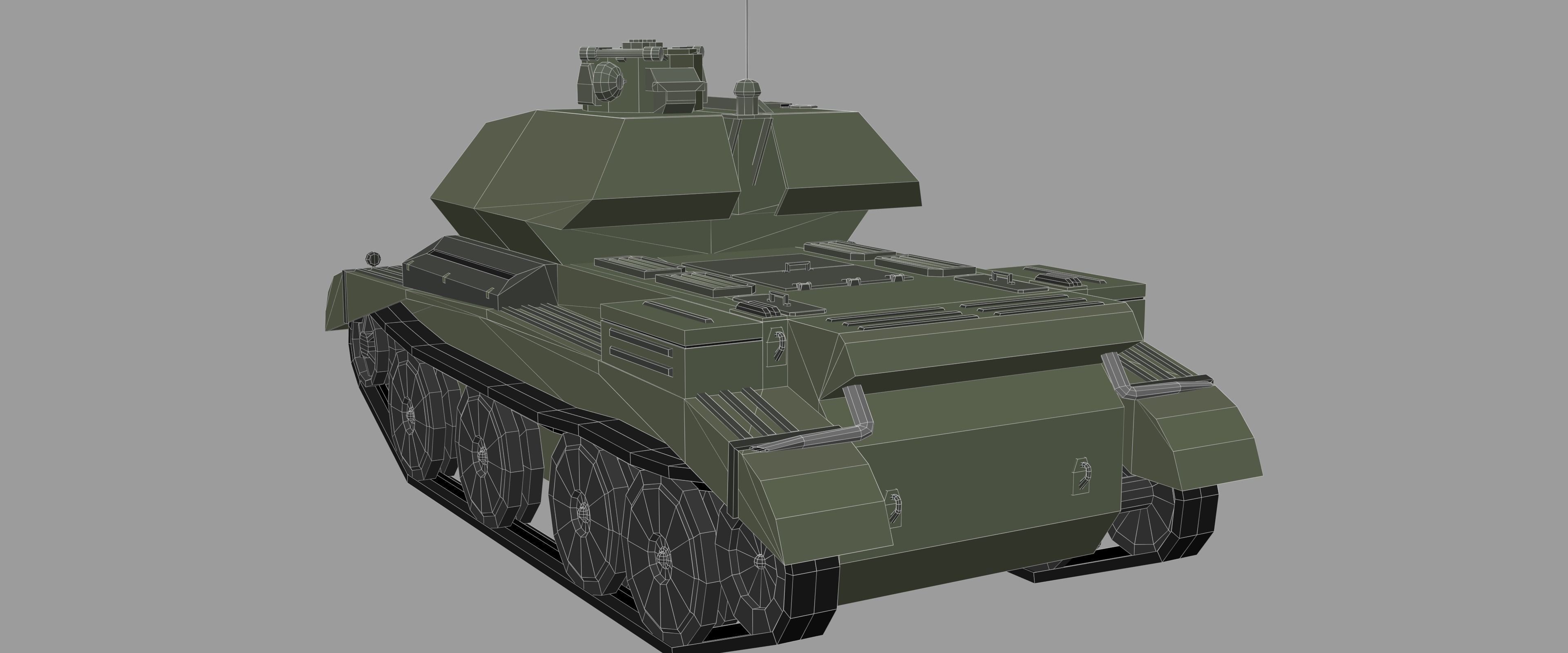 3D model A13 Cruiser Mk II Tank LowPoly Isometric VR / AR / low-poly ...