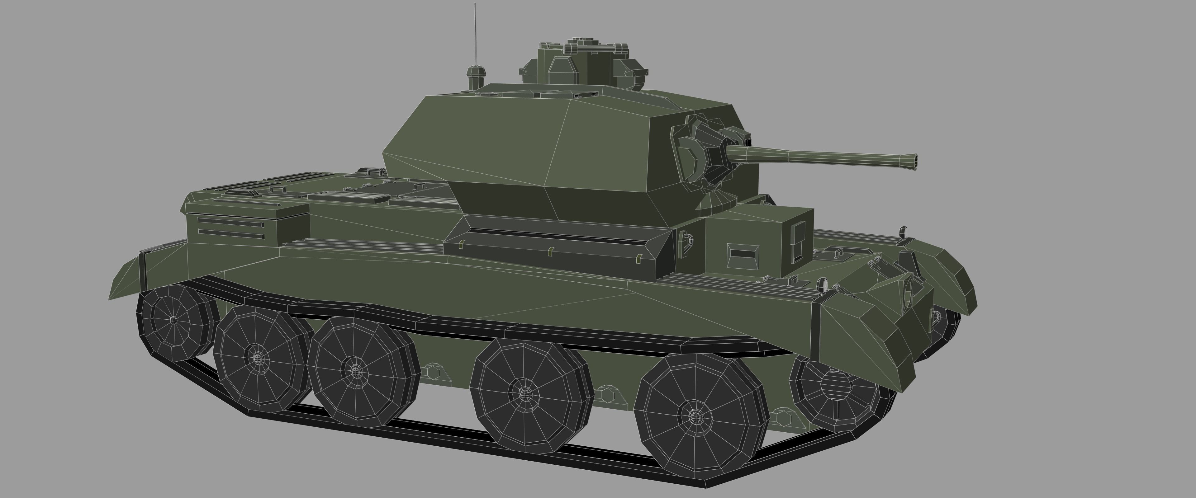 3D model A13 Cruiser Mk II Tank LowPoly Isometric VR / AR / low-poly ...